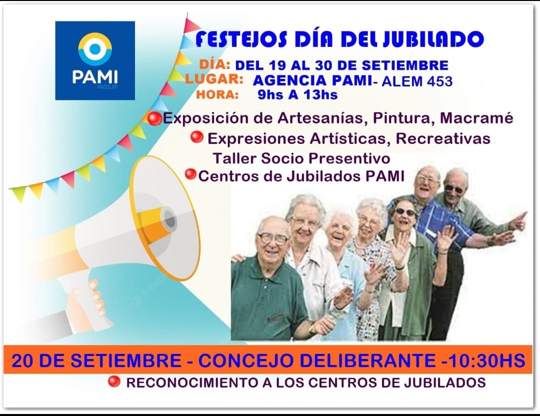 Se festejará el Día del Jubilado en la ciudad | Villa María VIVO
